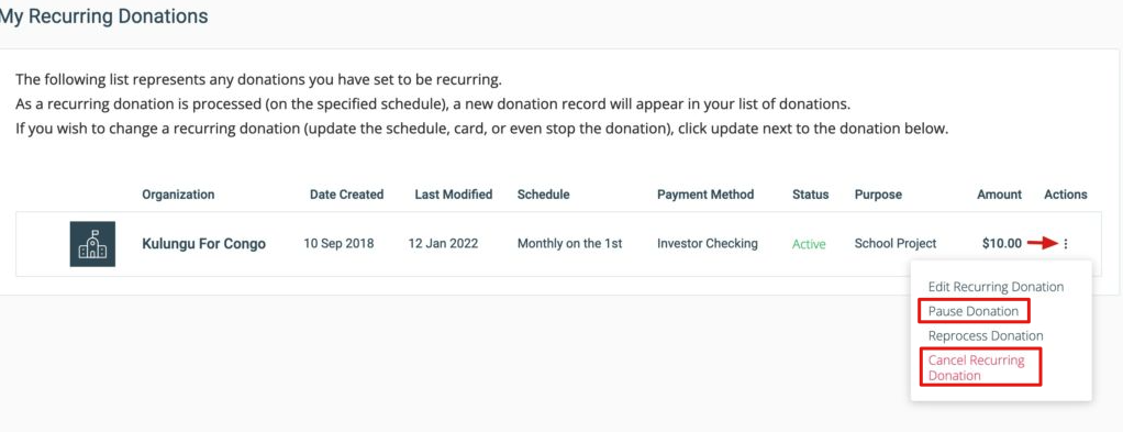 My Aplos Donor Account: Managing your Recurring Donations – Aplos