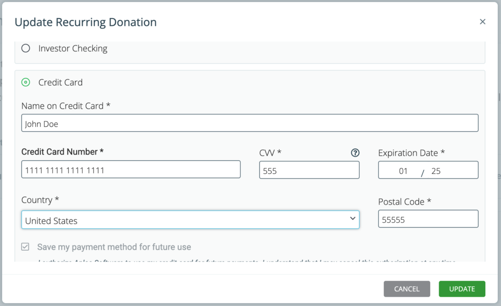 My Aplos Donor Account: Managing your Recurring Donations – Aplos