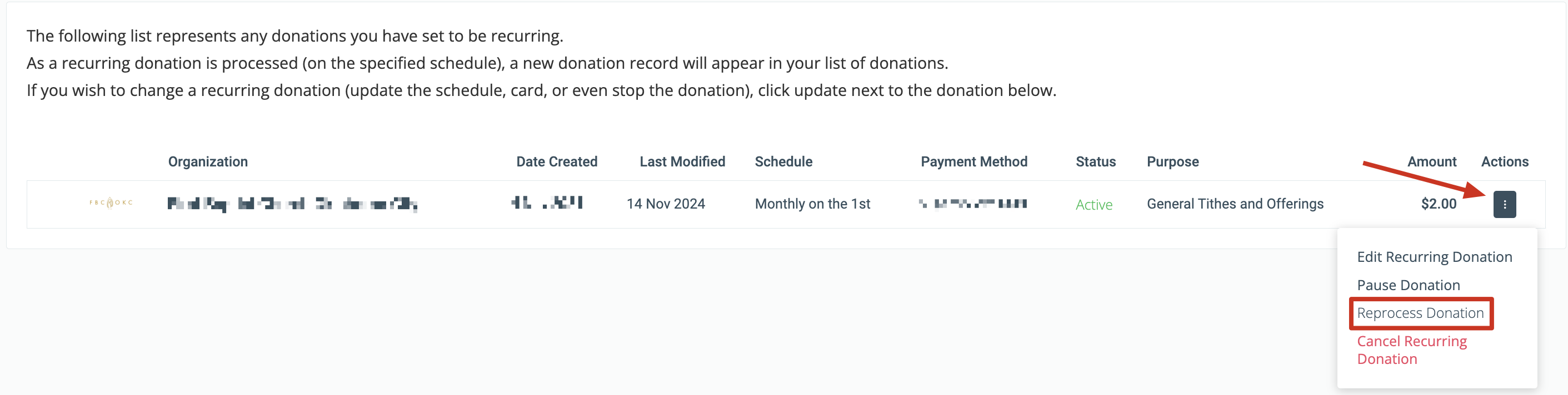 My Aplos Donor Account: Managing your Recurring Donations – Aplos