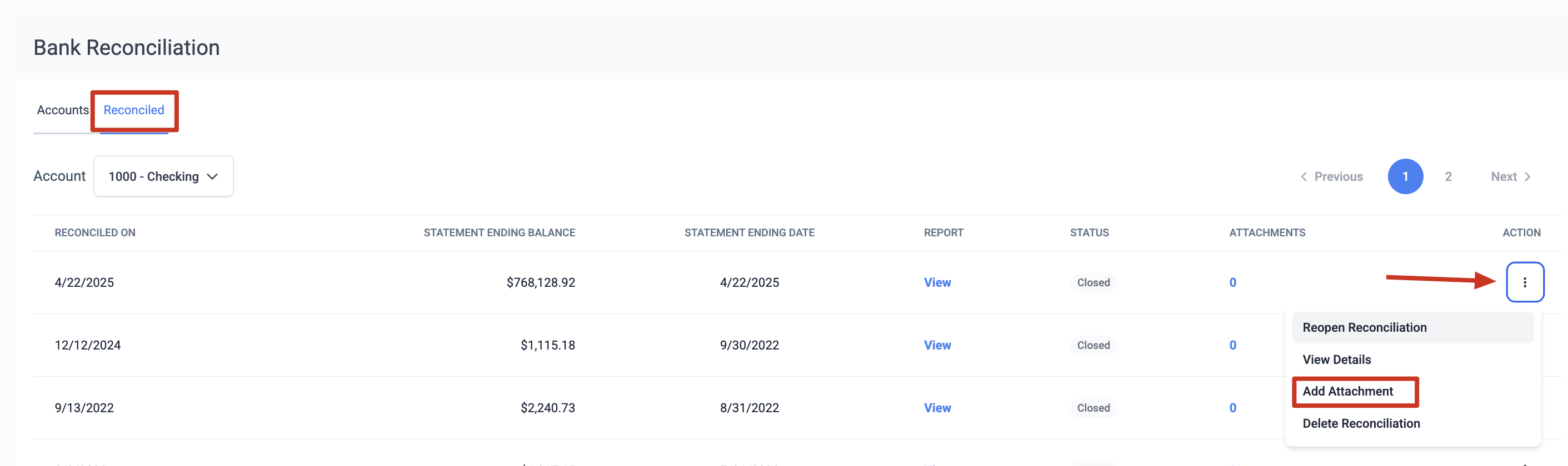 Completing a Bank Reconciliation – Aplos